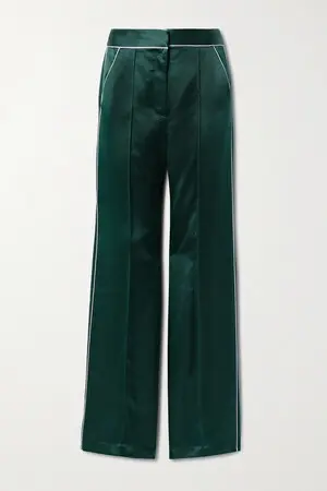 Veronica Beard Edia Satin Wide-leg Pants