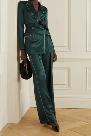 Veronica Beard Edia Satin Wide-leg Pants