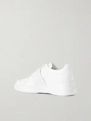ROGER VIVIER Viv Skate Crystal-embellished Leather Sneakers - White