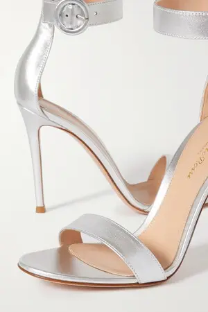 GIANVITO ROSSI Portofino 105 Metallic Leather Sandals