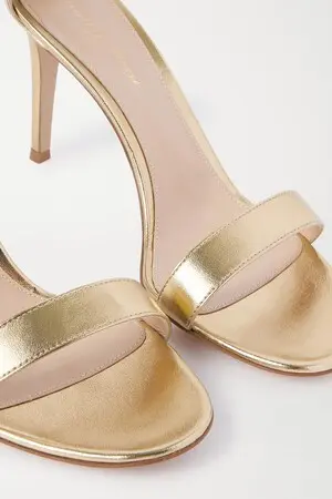 GIANVITO ROSSI Portofino 85 Metallic Leather Sandals - Gold