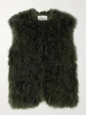 YVES SALOMON Feather Vest - Green