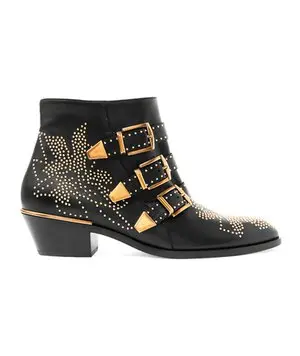 Chloé Susanna Studded Leather Ankle Boots - Black