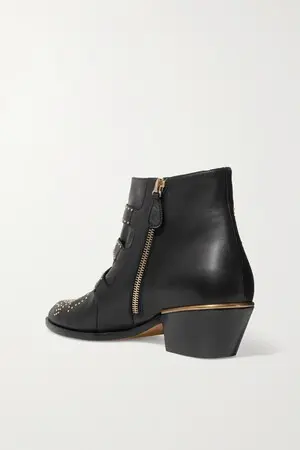 Chloé Susanna Studded Leather Ankle Boots - Black