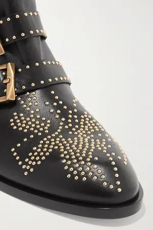 Chloé Susanna Studded Leather Ankle Boots - Black