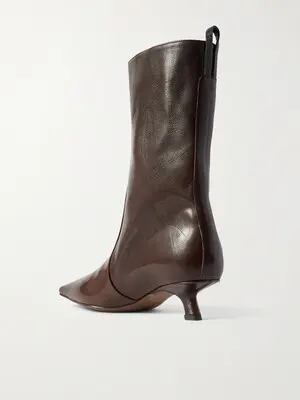 Brunello Cucinelli Bead-embellished Leather Ankle Boots