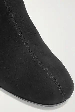 AQUAZZURA Saint Honoré 50 Suede Sock Boots - Black