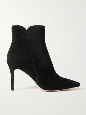 GIANVITO ROSSI Levy 85 Suede Ankle Boots - Black