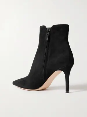 GIANVITO ROSSI Levy 85 Suede Ankle Boots - Black