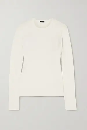 JOSEPH Stretch Silk-Blend Sweater Ivory