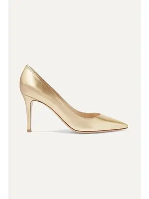 GIANVITO ROSSI Gianvito 85 Suede Pumps Gold