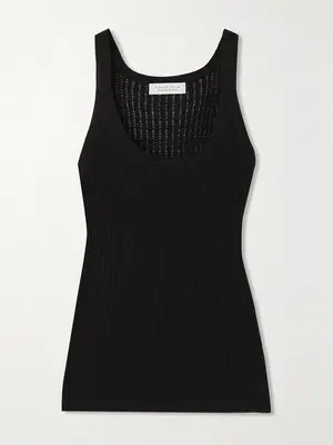 Gabriela Hearst Nevin Pointelle-knit Tank - Black