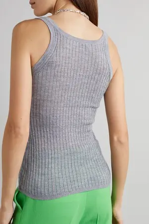Gabriela Hearst Nevin Pointelle-knit Tank - Gray