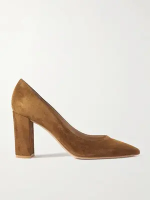 GIANVITO ROSSI Piper 85 Suede Pumps - Brown