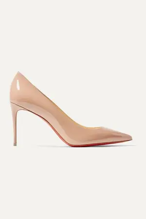 CHRISTIAN LOUBOUTIN Kate 85 Patent-leather Pumps - Neutrals