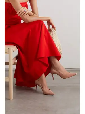 CHRISTIAN LOUBOUTIN Kate 85 Patent-leather Pumps - Neutrals