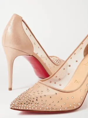 CHRISTIAN LOUBOUTIN Follies 85 Crystal-embellished Pumps
