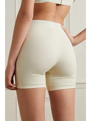 SKIMS Cotton Collection Ribbed Cotton-blend Jersey Boxer Shorts - Neutrals