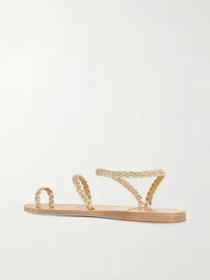 ANCIENT GREEK SANDALS Eleftheria Braided Leather Sandals - Gold