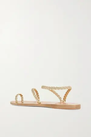 ANCIENT GREEK SANDALS Eleftheria Braided Leather Sandals - Gold