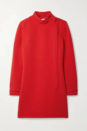 Saint Laurent SAINT LAURENT Wool-Blend Mini Dress Red