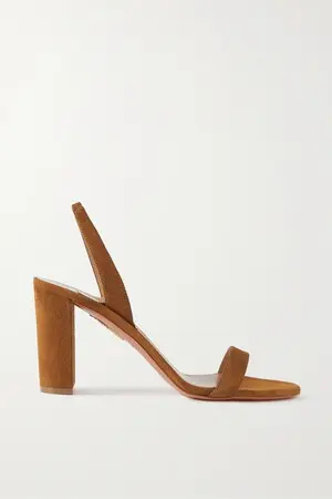 AQUAZZURA So Nude Suede Slingback Sandals - Brown