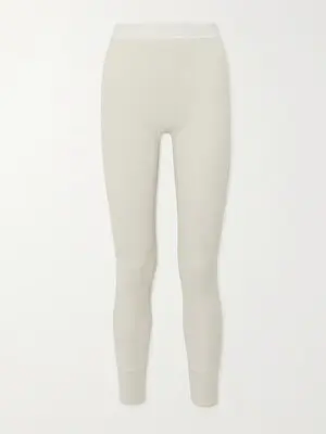 SKIMS Thermal Ribbed Cotton-blend Leggings - Neutrals