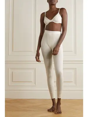 SKIMS Thermal Ribbed Cotton-blend Leggings - Neutrals