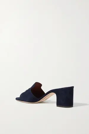 Loro Piana Summer Charms Suede Mules - Blue