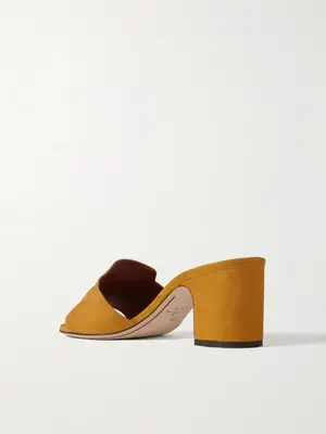 Loro Piana Embellished Suede Mules - Orange