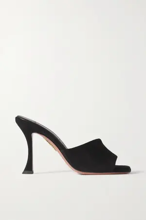 AQUAZZURA Violette 95 Suede Mules