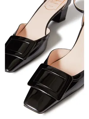 ROGER VIVIER Belle Vivier 45 Patent-leather Pumps - Black
