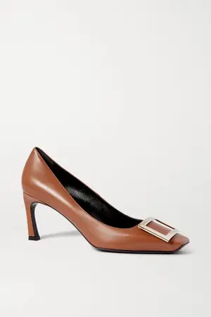 ROGER VIVIER Roger Vivier Belle Vivier Trompette Leather Pumps Brown