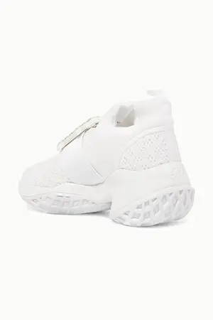 ROGER VIVIER Viv Run Crystal-embellished Slip-on Sneakers - White