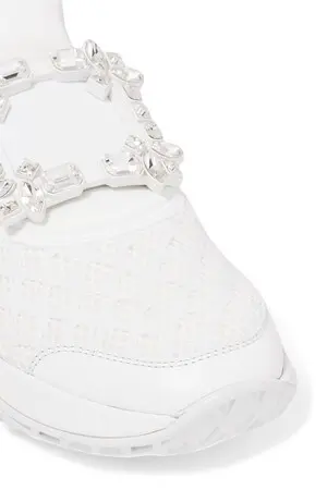 ROGER VIVIER Viv Run Crystal-embellished Slip-on Sneakers - White