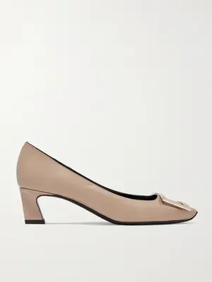 ROGER VIVIER Belle Vivier Trompette Patent-leather Pumps - Neutrals