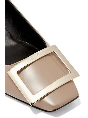 ROGER VIVIER Belle Vivier Trompette Patent-leather Pumps - Neutrals