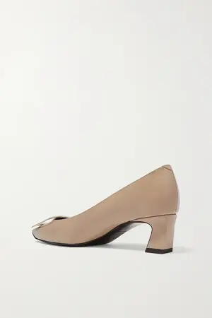 ROGER VIVIER Belle Vivier Trompette 70 Buckled Patent-leather Pumps - Neutrals