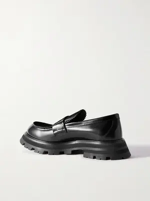 Alexander McQueen Glossed-leather Exaggerated-sole Loafers