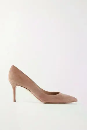 GIANVITO ROSSI 70 Suede Pumps - Neutrals
