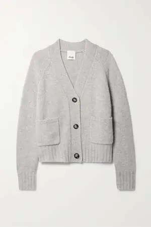 ALLUDE Wool And Cashmere-Blend Cardigan Light Gray