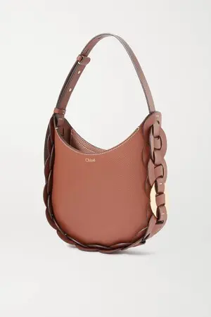 Chloé Darryl Small Braided Smooth And Textured-leather Shoulder Bag