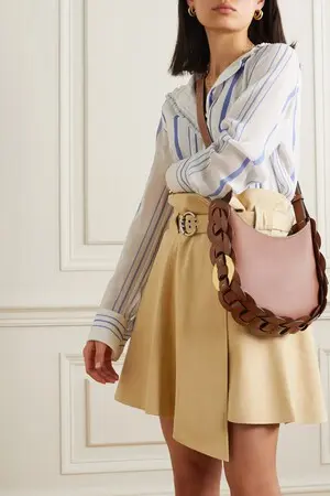 Chloé Darryl Small Braided Smooth And Textured-leather Shoulder Bag