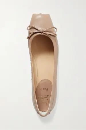 CHRISTIAN LOUBOUTIN Mamadrague Leather Ballet Flats - Neutrals