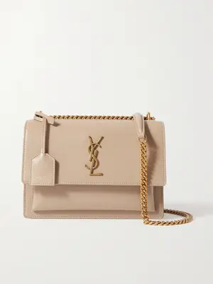 Saint Laurent Sunset Medium Leather Shoulder Bag - Neutrals
