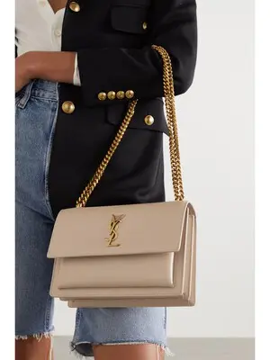 Saint Laurent Sunset Medium Shoulder Bag - Neutrals