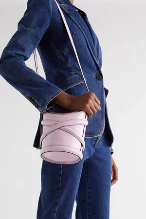 Alexander McQueen The Curve Small Leather Bucket Bag