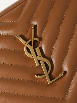Saint Laurent Loulou Medium Matelassé Leather Shoulder Bag - Brown