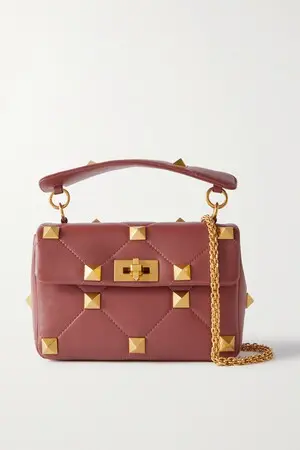 Valentino Garavani Roman Stud Quilted Leather Shoulder Bag