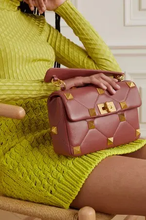 Valentino Garavani Roman Stud Quilted Leather Shoulder Bag